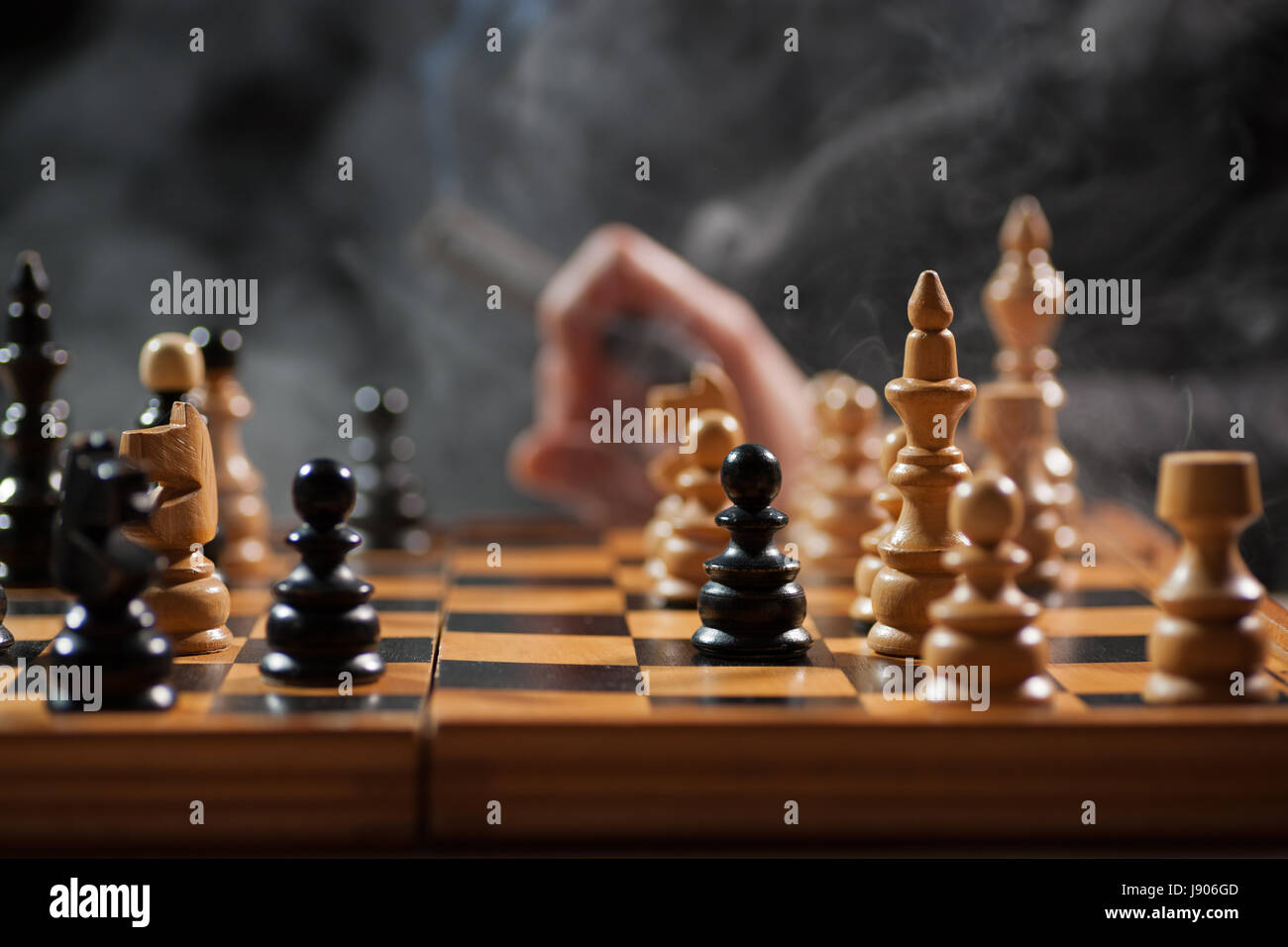 Close up image of situation in chess game Stock Photo - Alamy