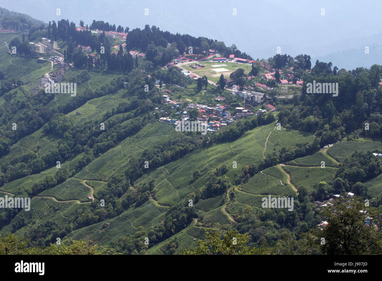 View of the landscape from Observatory Hill Darjeeling West Bengal ...