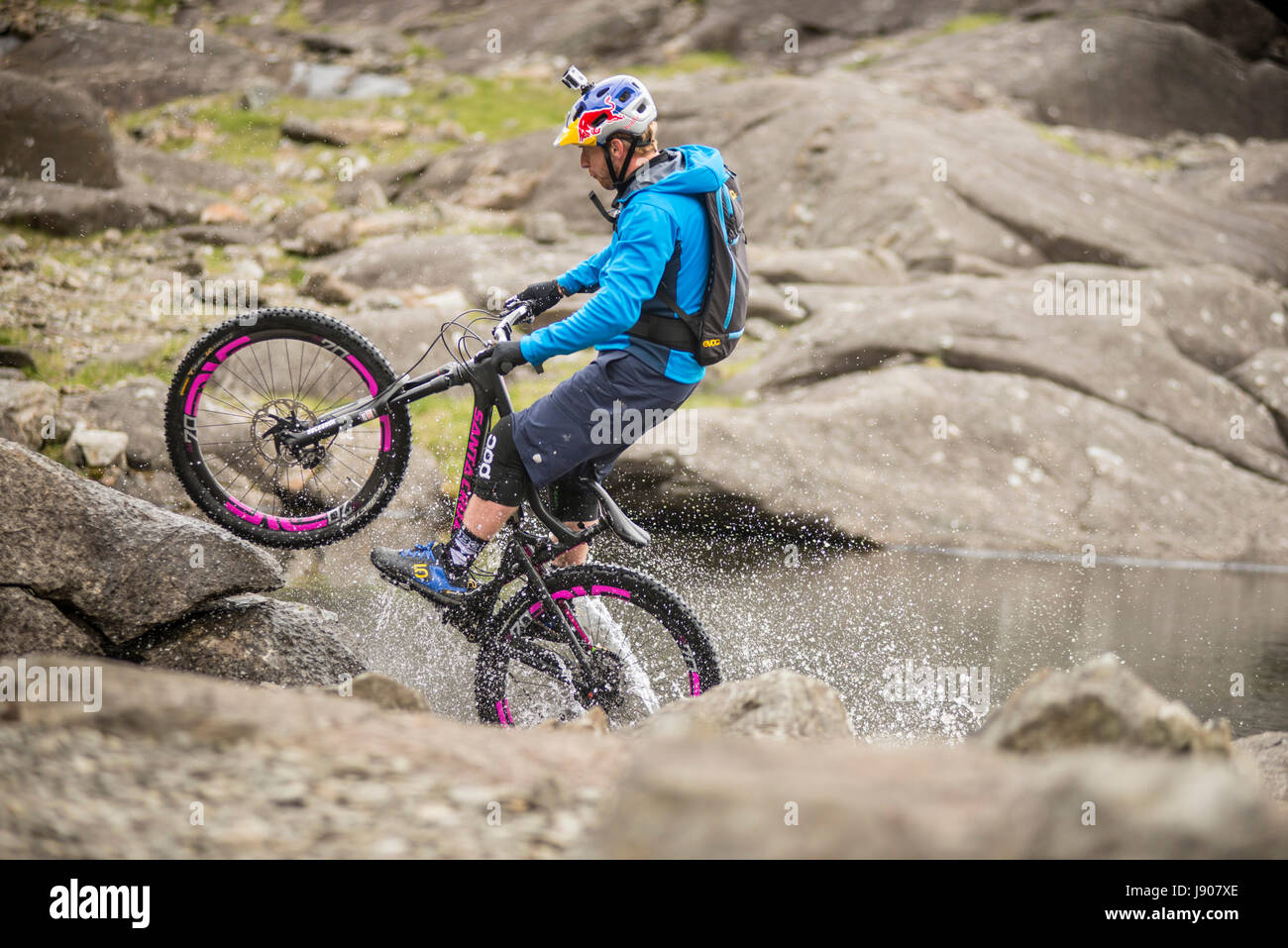 Danny MacAskill on set for The Ridge video Stock Photo - Alamy