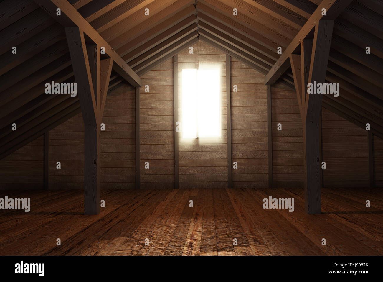 Empty room wood beams hi-res stock photography and images - Alamy
