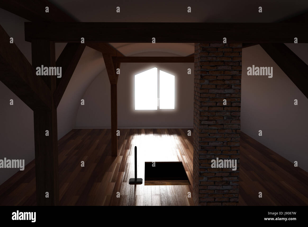 Empty attic room old house hi-res stock photography and images - Alamy