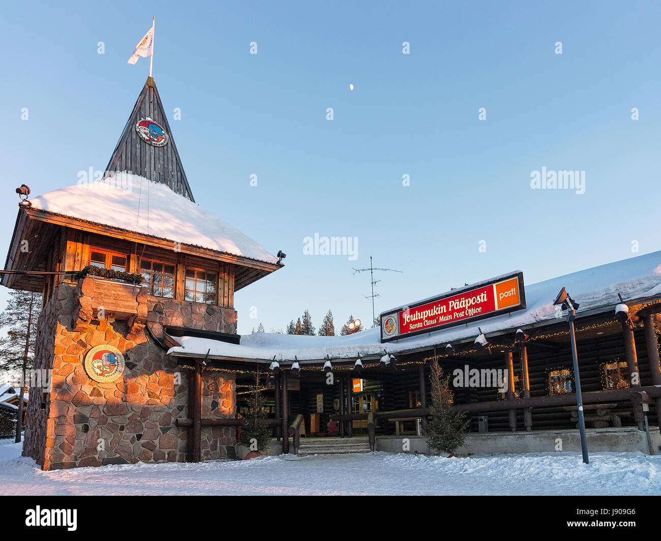 Santa claus main post office santa claus village hi-res stock ...