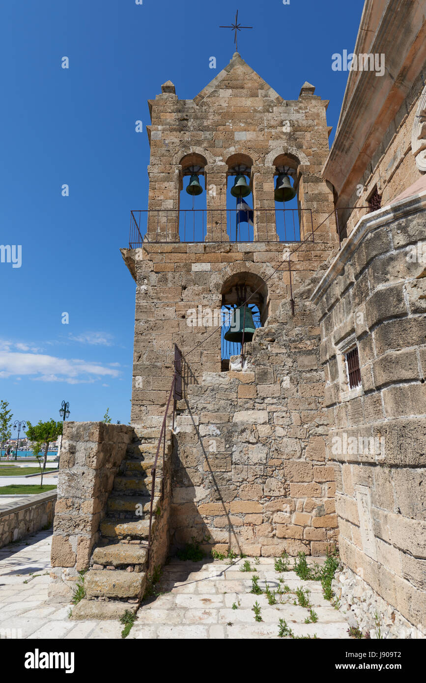 Zakynthos the church of Agios Nikolaos at Solomou Square Stock Photo ...