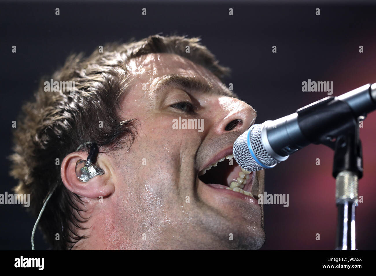 Liam Gallagher playing a concert at Manchester's O2 Ritz, in memory of ...