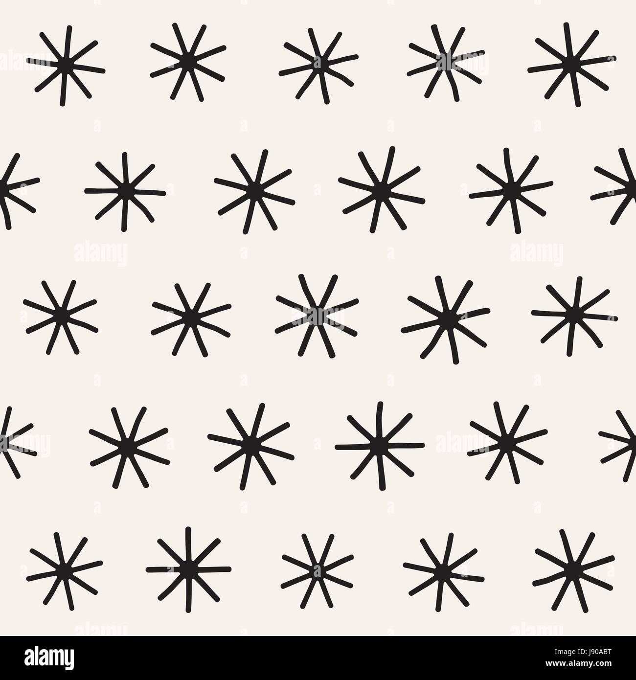 Vector Seamless Sunburst Shapes Freehand Pattern Abstract Background