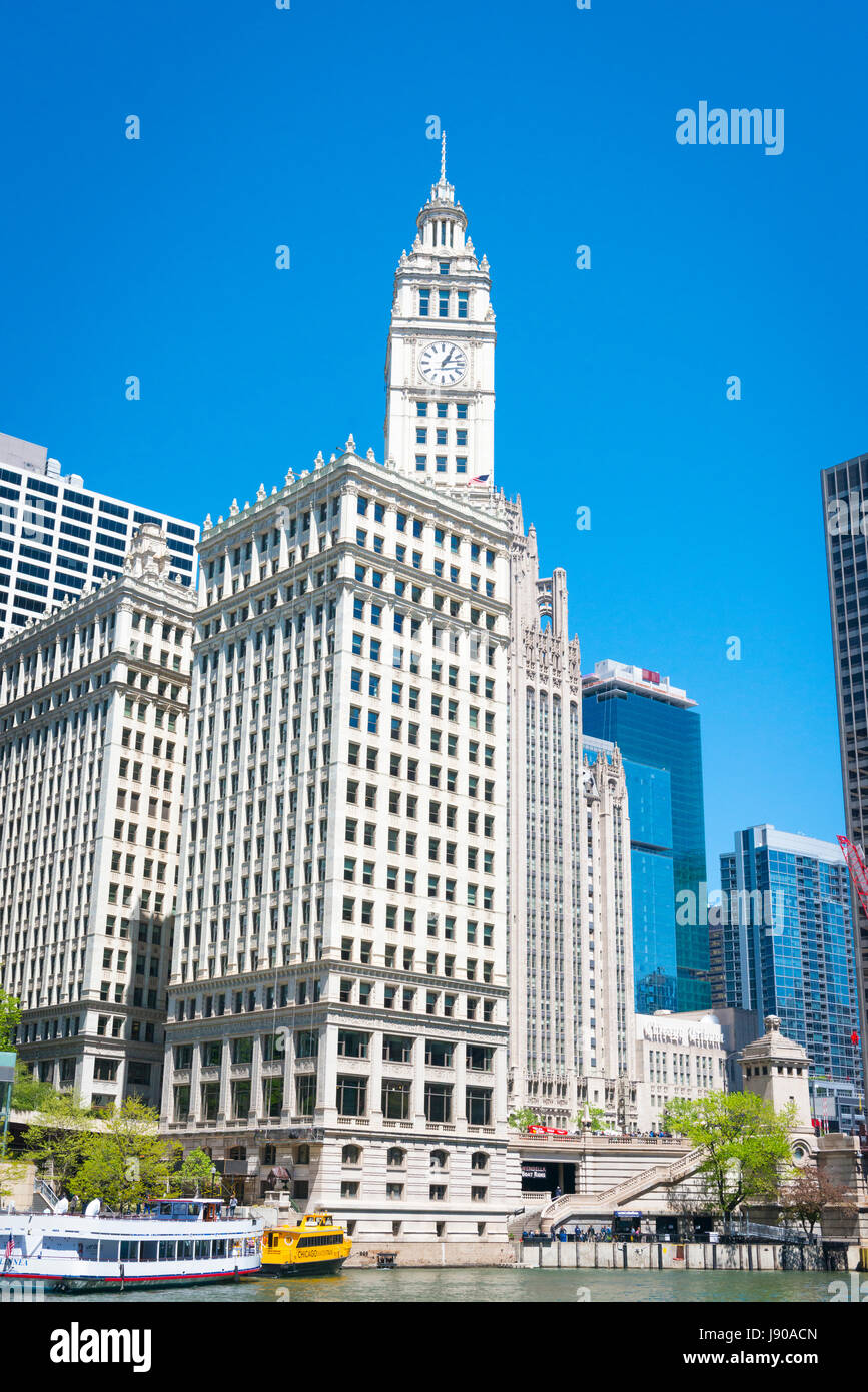View from Chicago River Illinois modern contemporary glass reflections ...