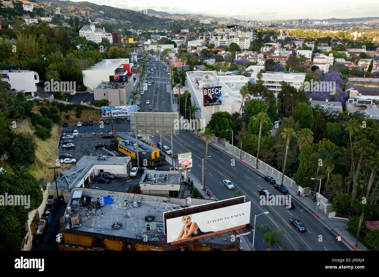 Aerial hollywood boulevard hi-res stock photography and images - Alamy