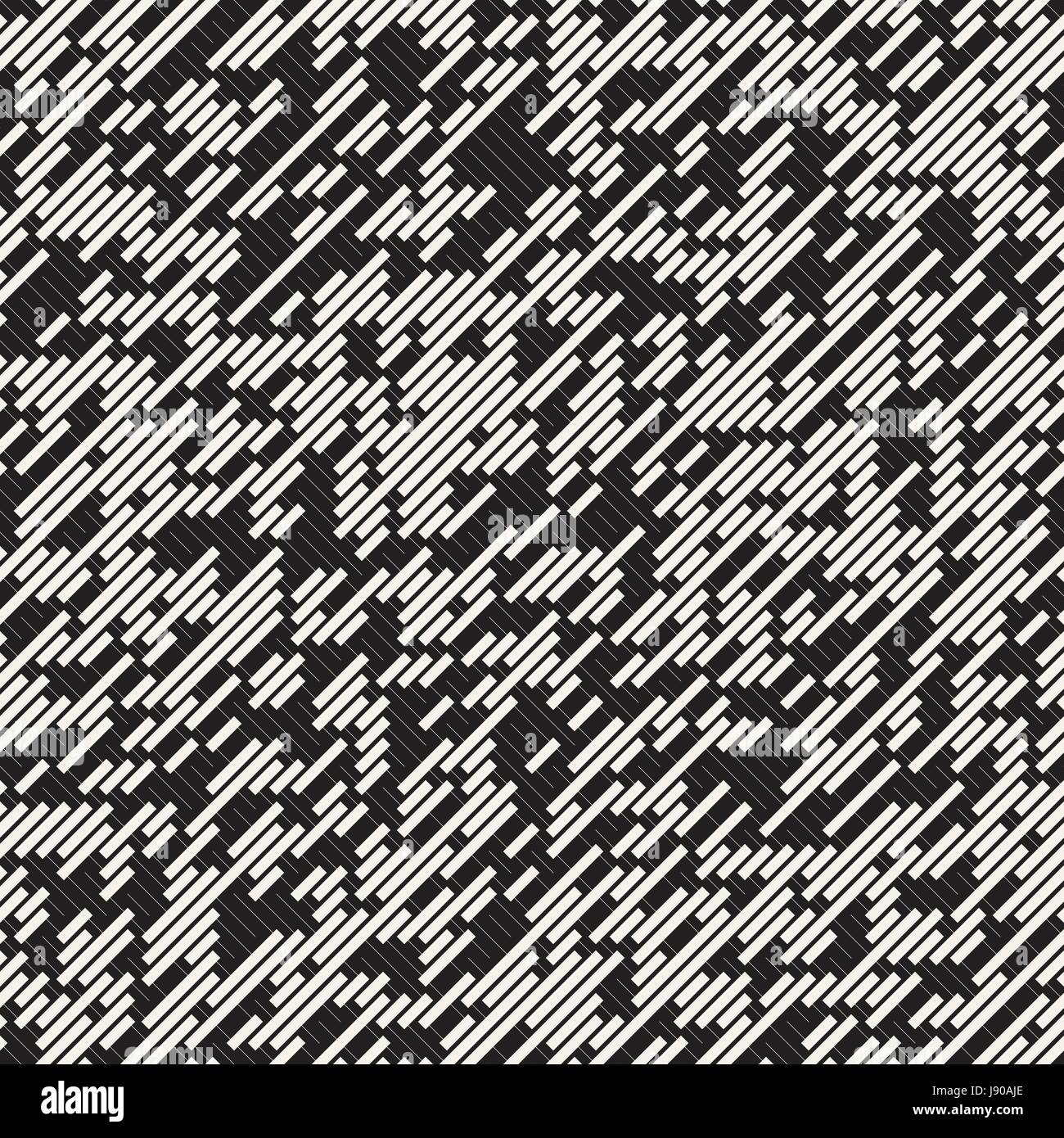 Vector Seamless Black And White Irregular Lines Grid Pattern. Trendy ...