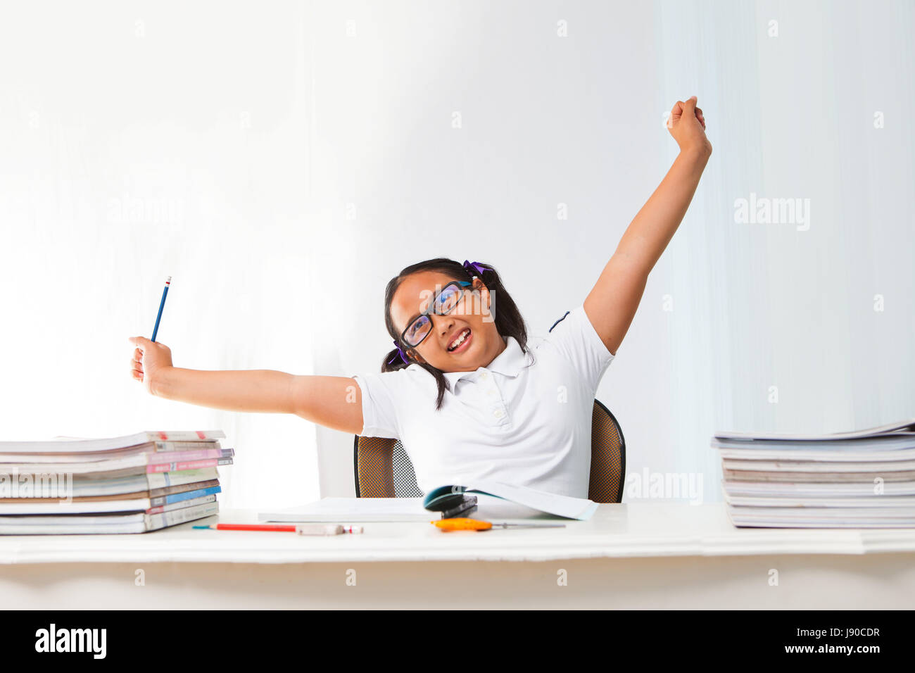 asian girl concept learning and school study Stock Photo - Alamy