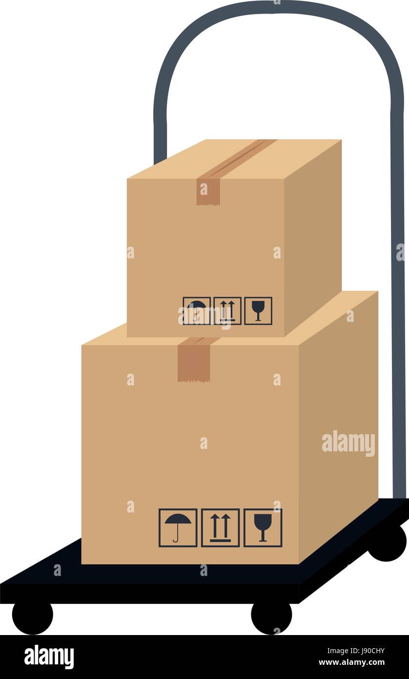 handle cart delivery service Stock Vector Image & Art - Alamy