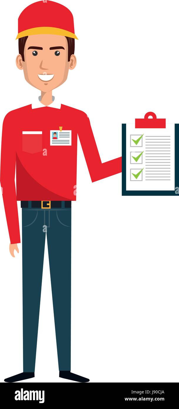 courier worker with checklist avatar character Stock Vector Image & Art ...