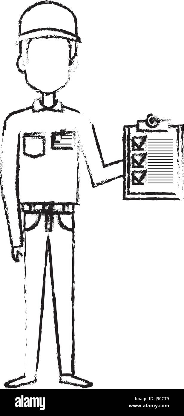 courier worker with checklist avatar character Stock Vector Image & Art ...