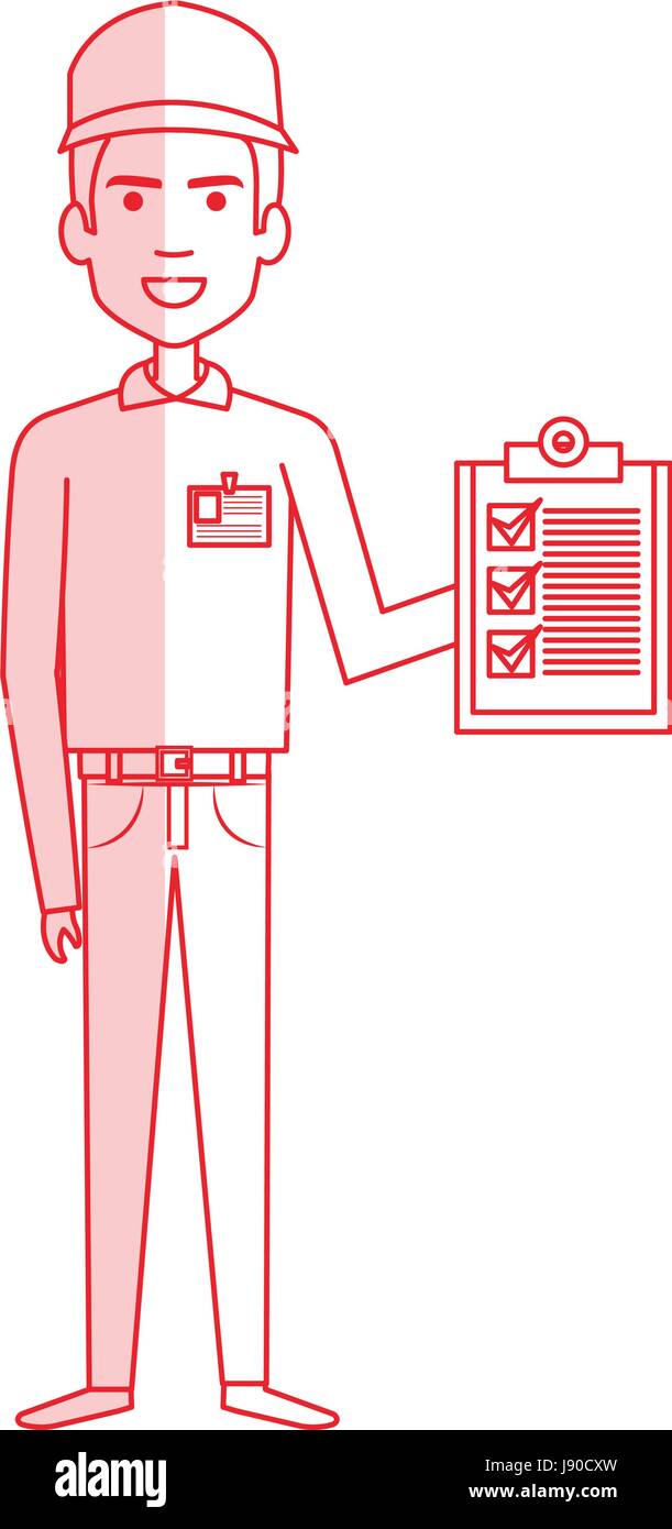 courier worker with checklist avatar character Stock Vector Image & Art ...