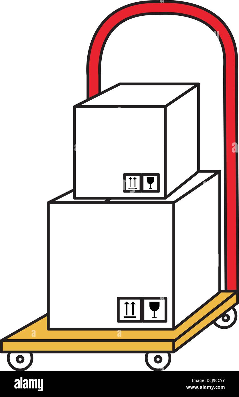 handle cart delivery service Stock Vector Image & Art - Alamy