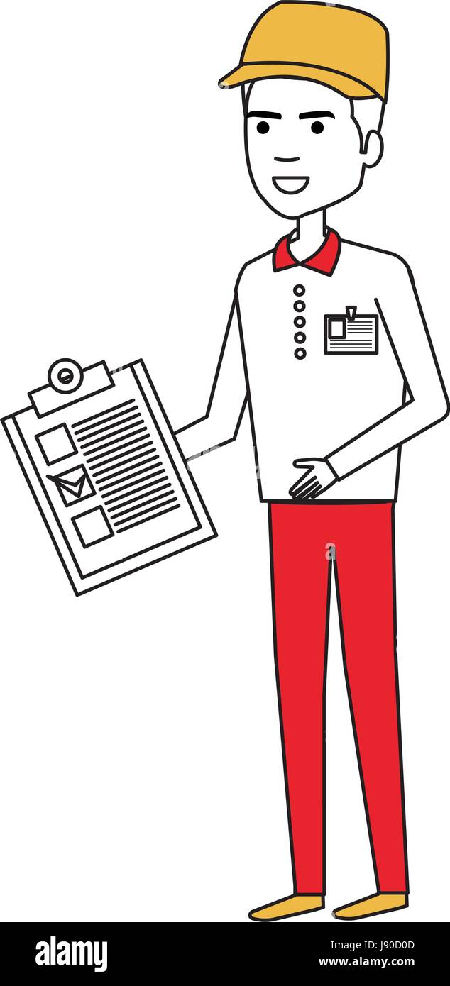 courier worker with checklist avatar character Stock Vector Image & Art ...