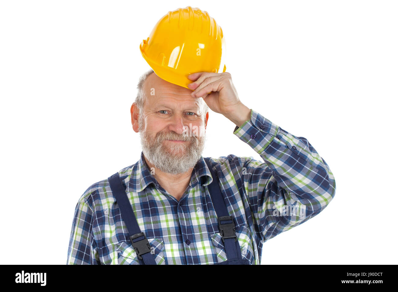 Picture of a smiling engineer - isolated background Stock Photo - Alamy