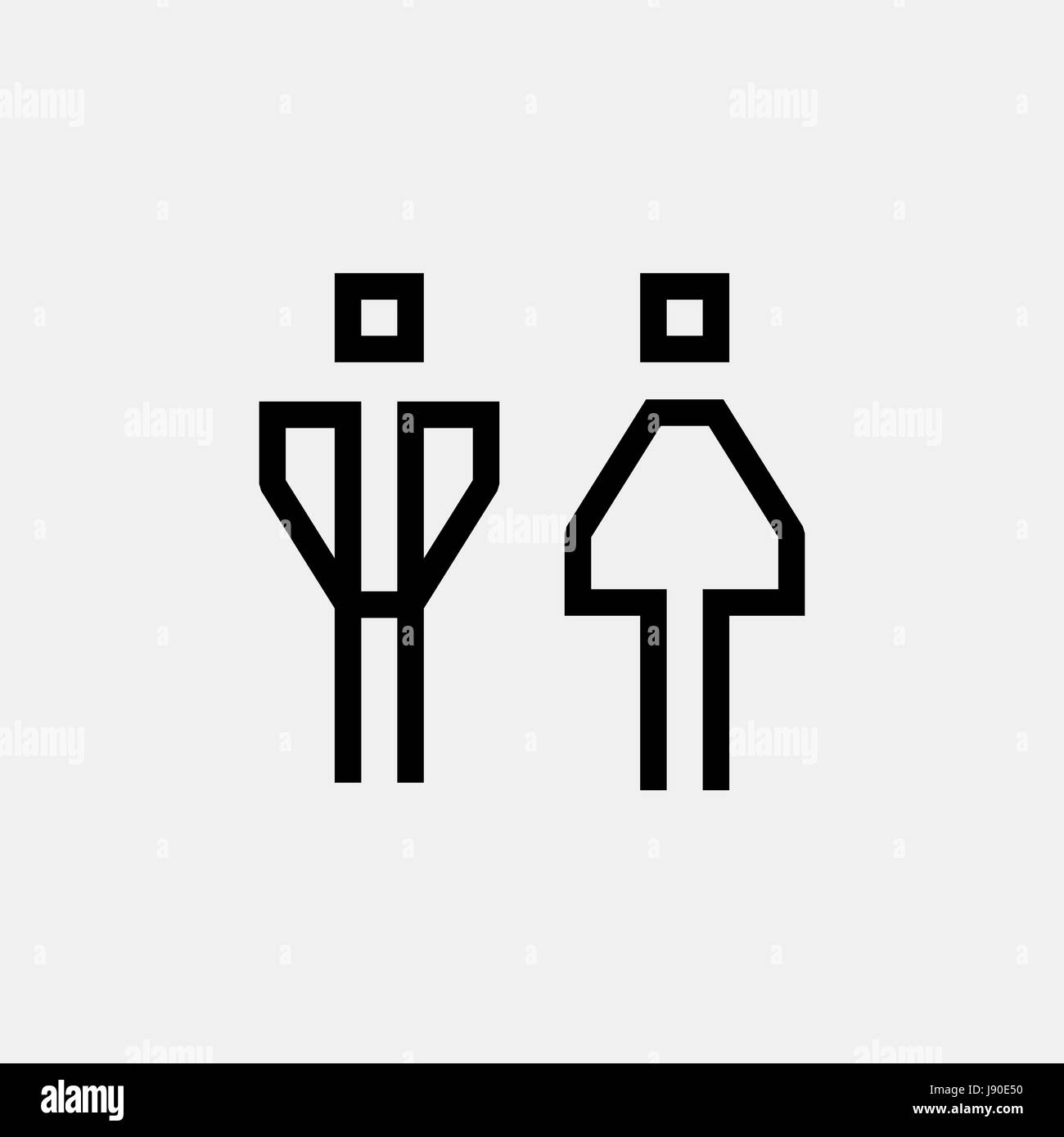 Toilet WC door wall plate. Sign Stock Vector Image & Art - Alamy