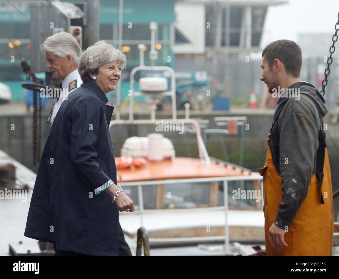Prime Minister Theresa May meets Carl Hatton during a General Election ...