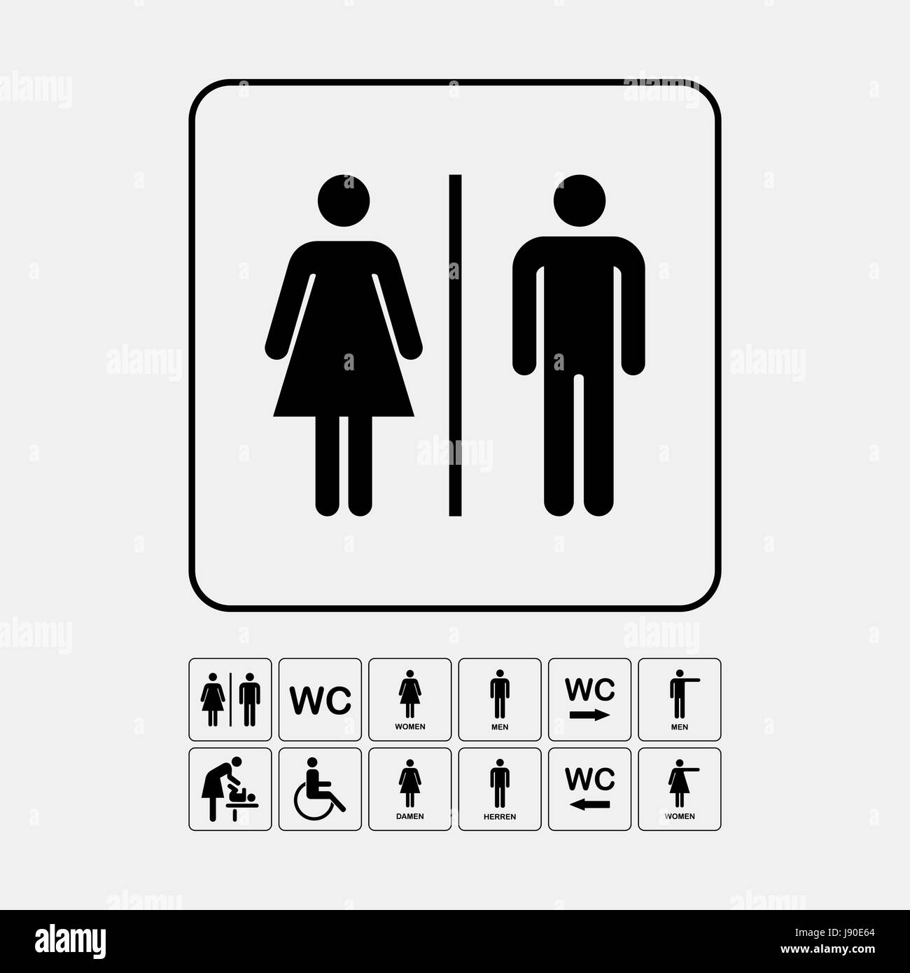 Toilet WC door wall plate. Sign Stock Vector Image & Art - Alamy