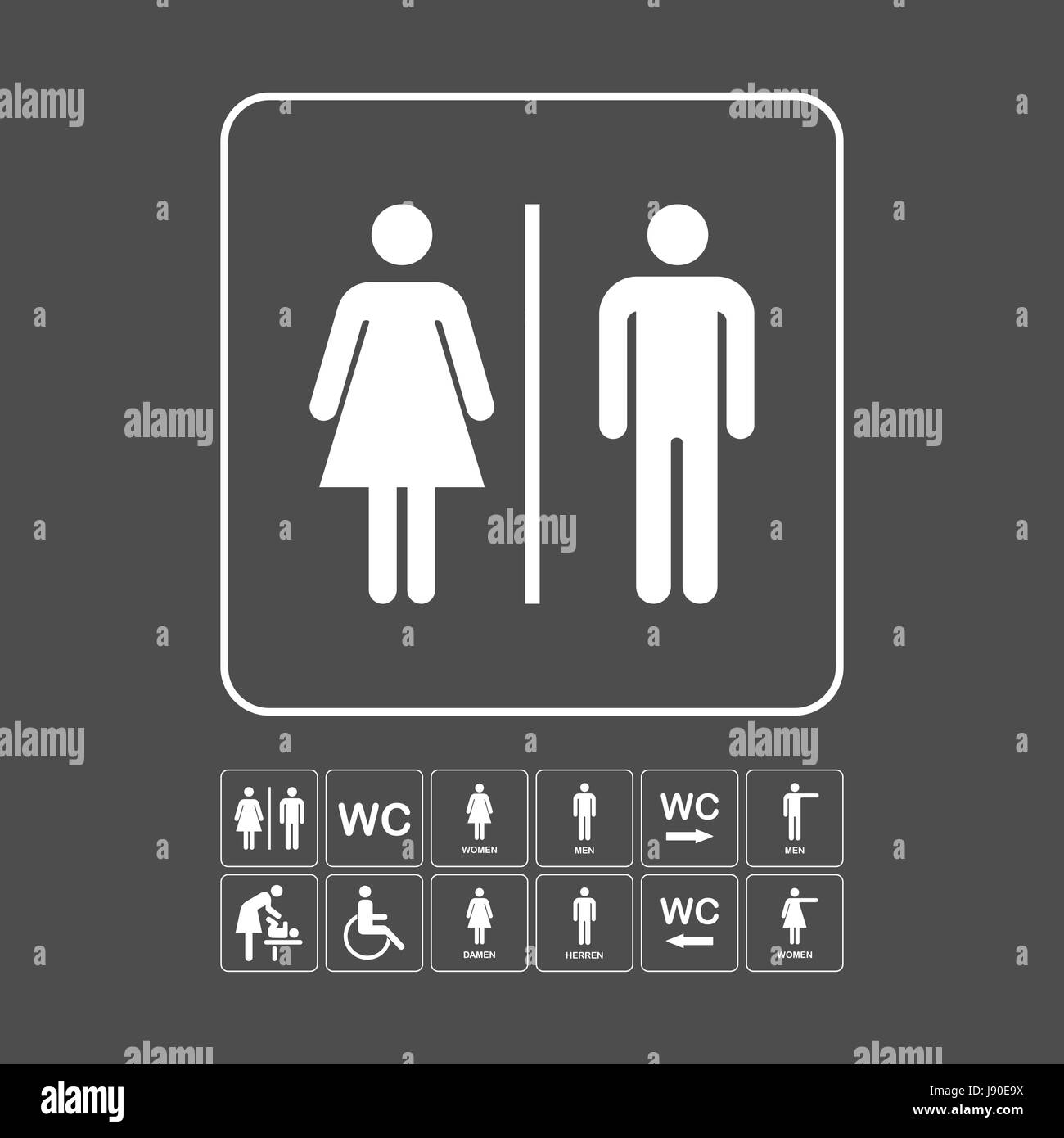 Toilet / WC icon door wall plate. Sign Stock Vector Image & Art - Alamy