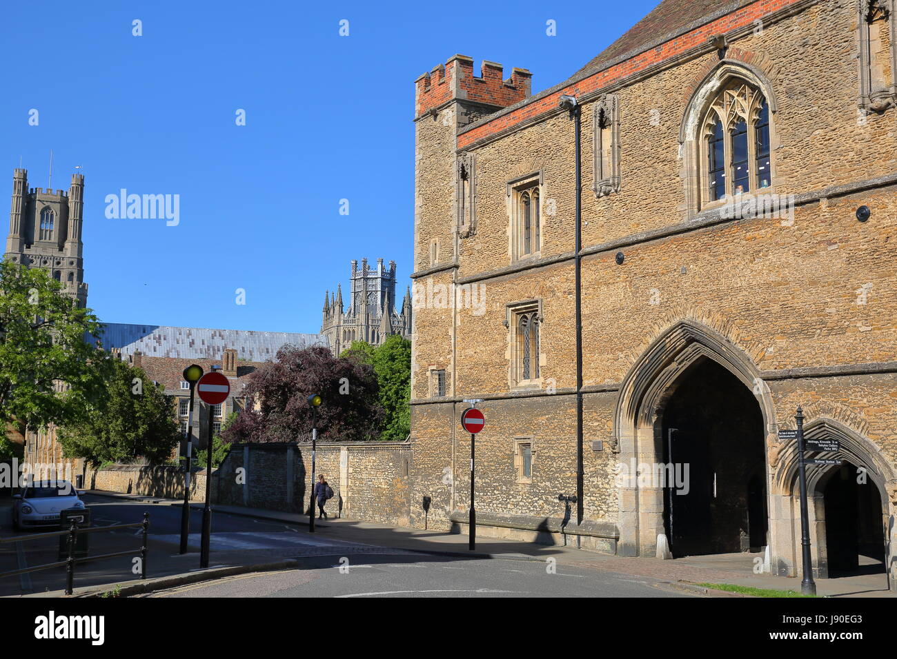 ELY, UK - MAY 26, 2017: View of Porta Gate (15th century medieval abbey ...
