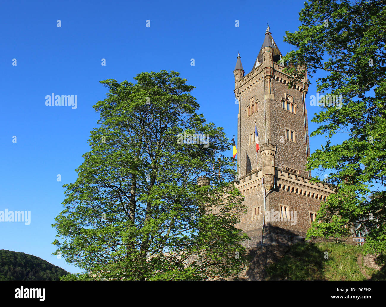 DILLENBURG, GERMANY, MAY 27 2017: The 19 century tower ,'Wilhelmsturn ...
