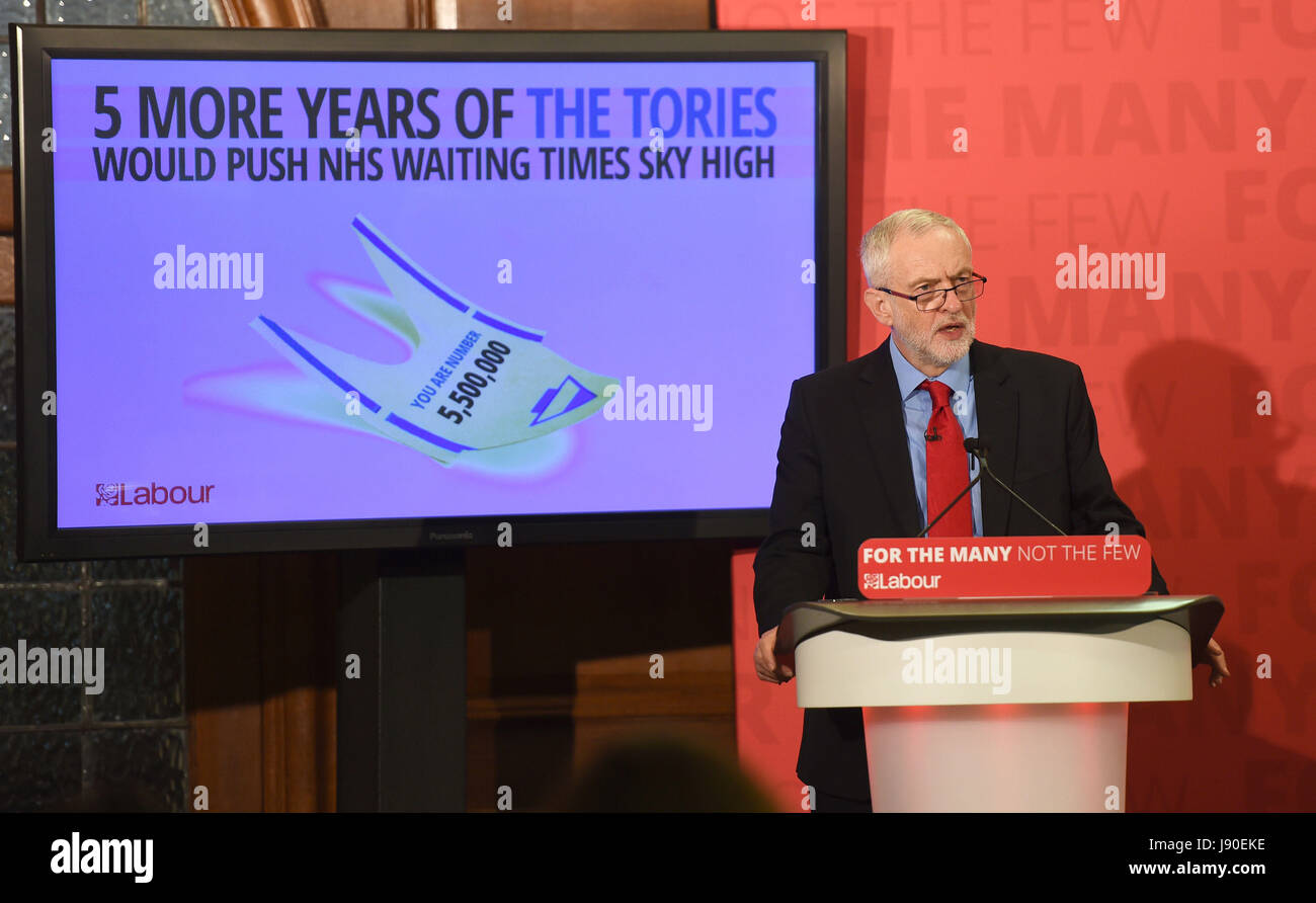 Labour leader Jeremy Corbyn makes a General Election campaign speech at ...
