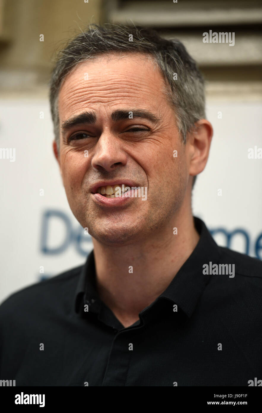 Green Party co-leader Jonathan Bartley is presented with his SATs ...