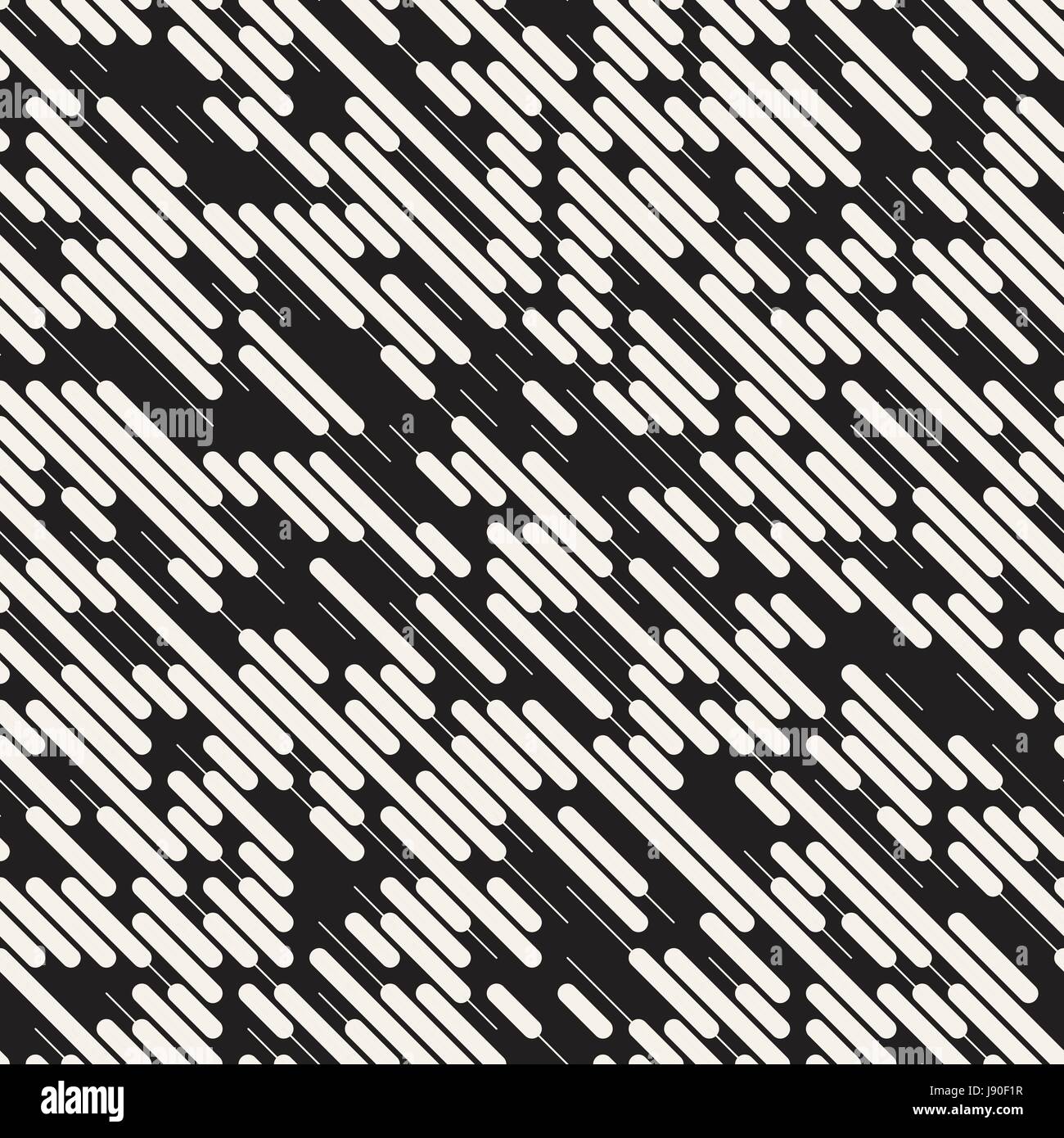 Vector Seamless Black And White Irregular Lines Grid Pattern. Trendy ...