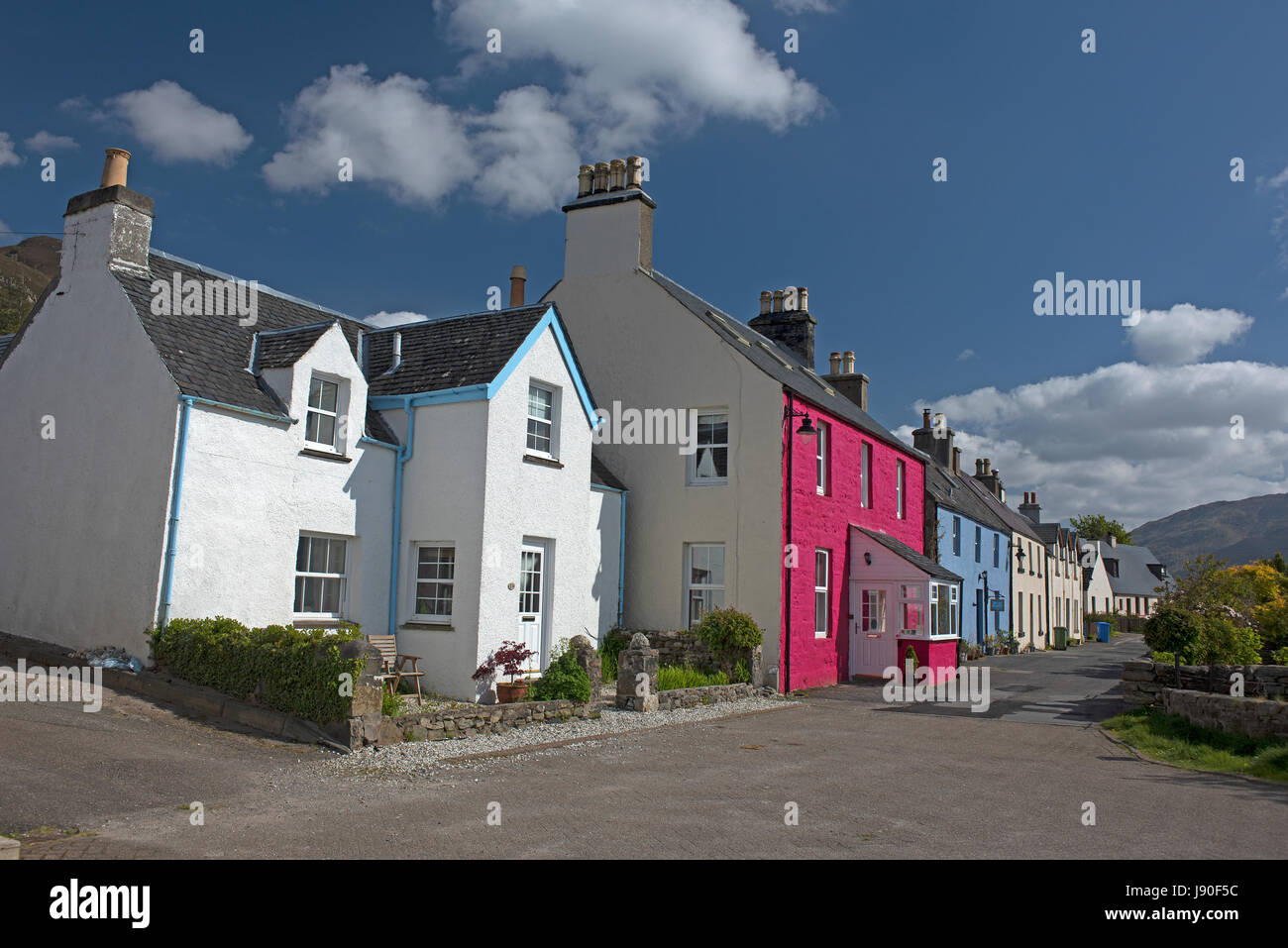 The colourful and historic location of Dornie village on the shores of ...