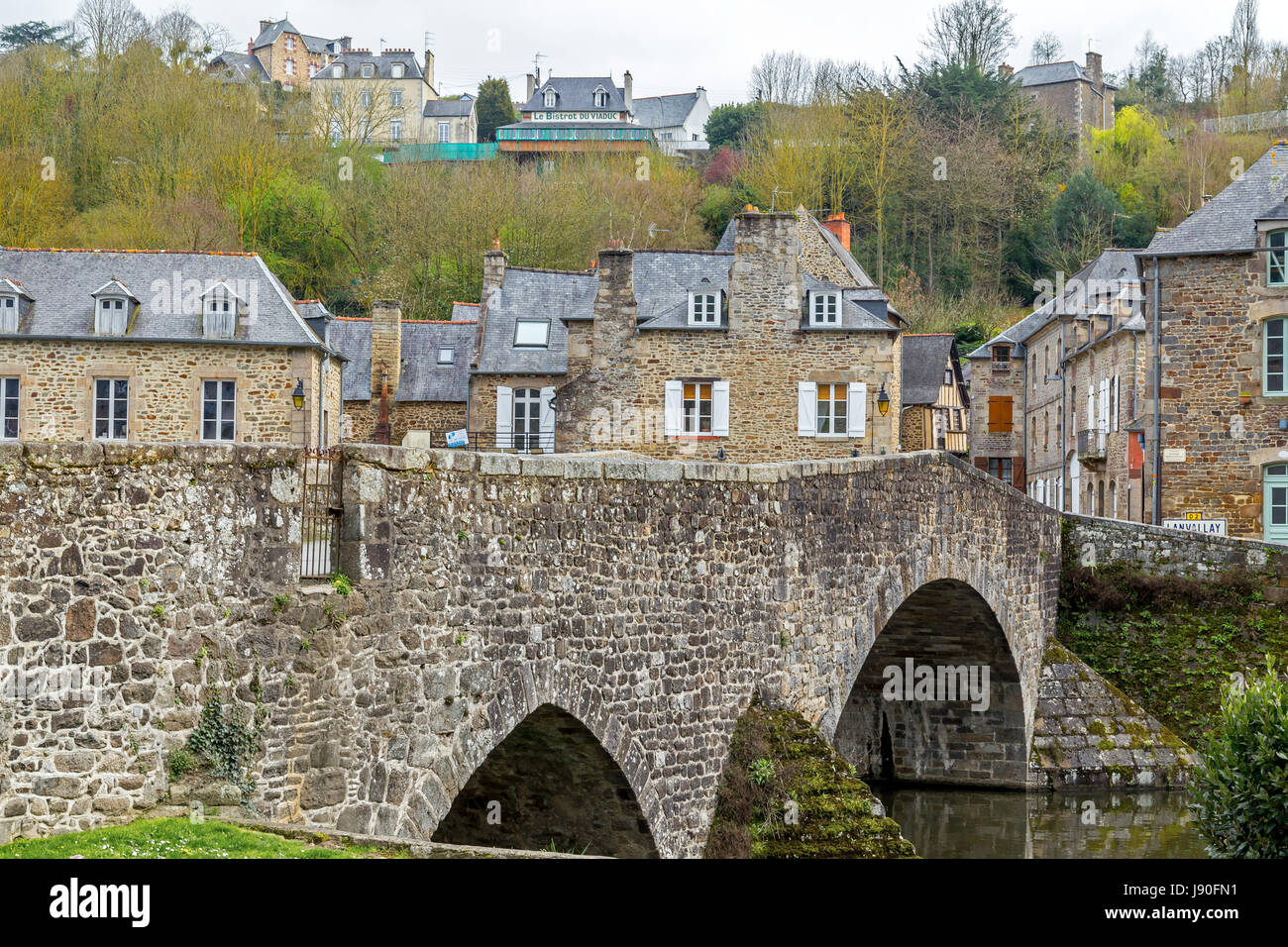 Bridge over river rance dinan hi-res stock photography and images - Alamy