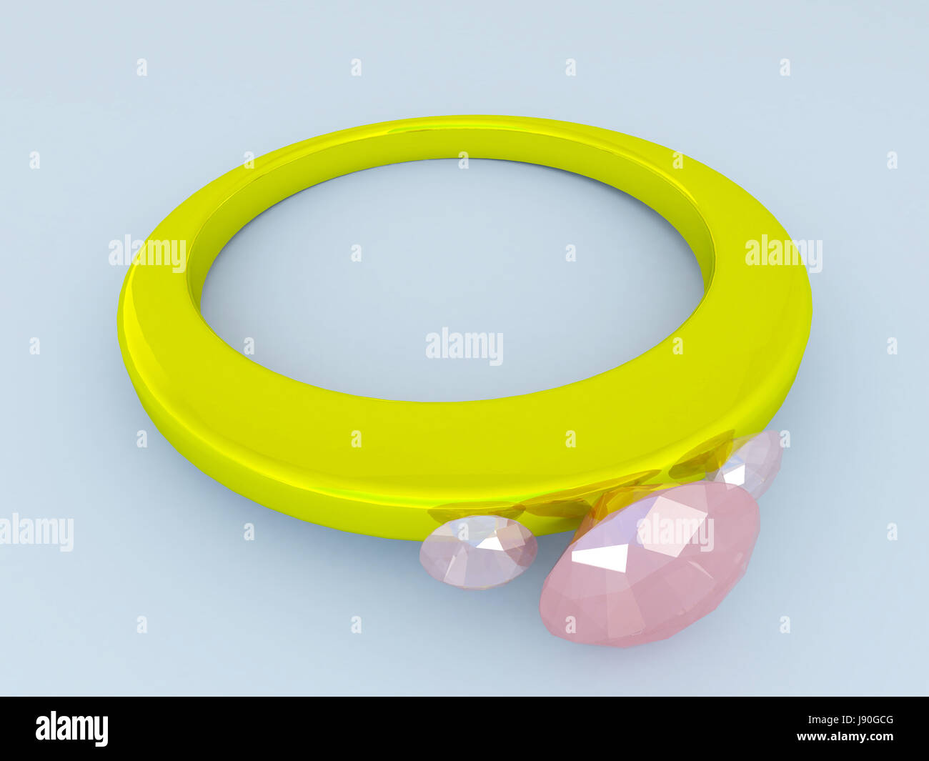 3D render of a gold diamond ring Stock Photo - Alamy