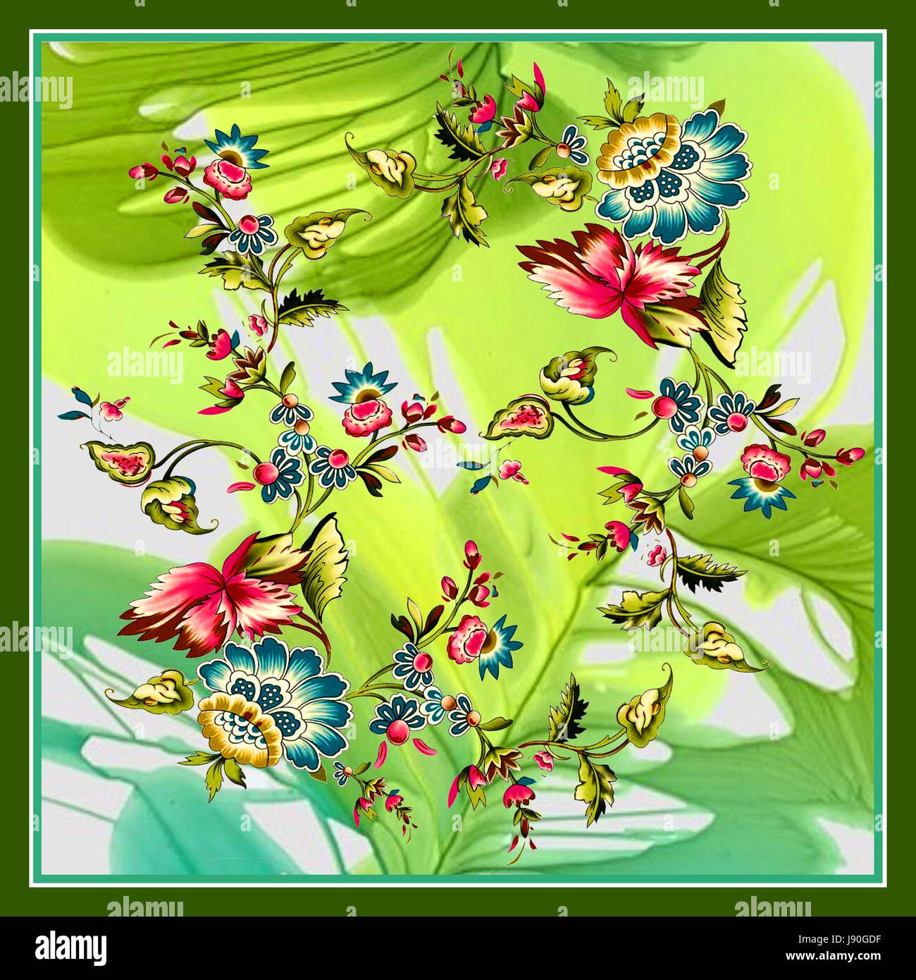 Floral pattern fabric design Stock Photo - Alamy
