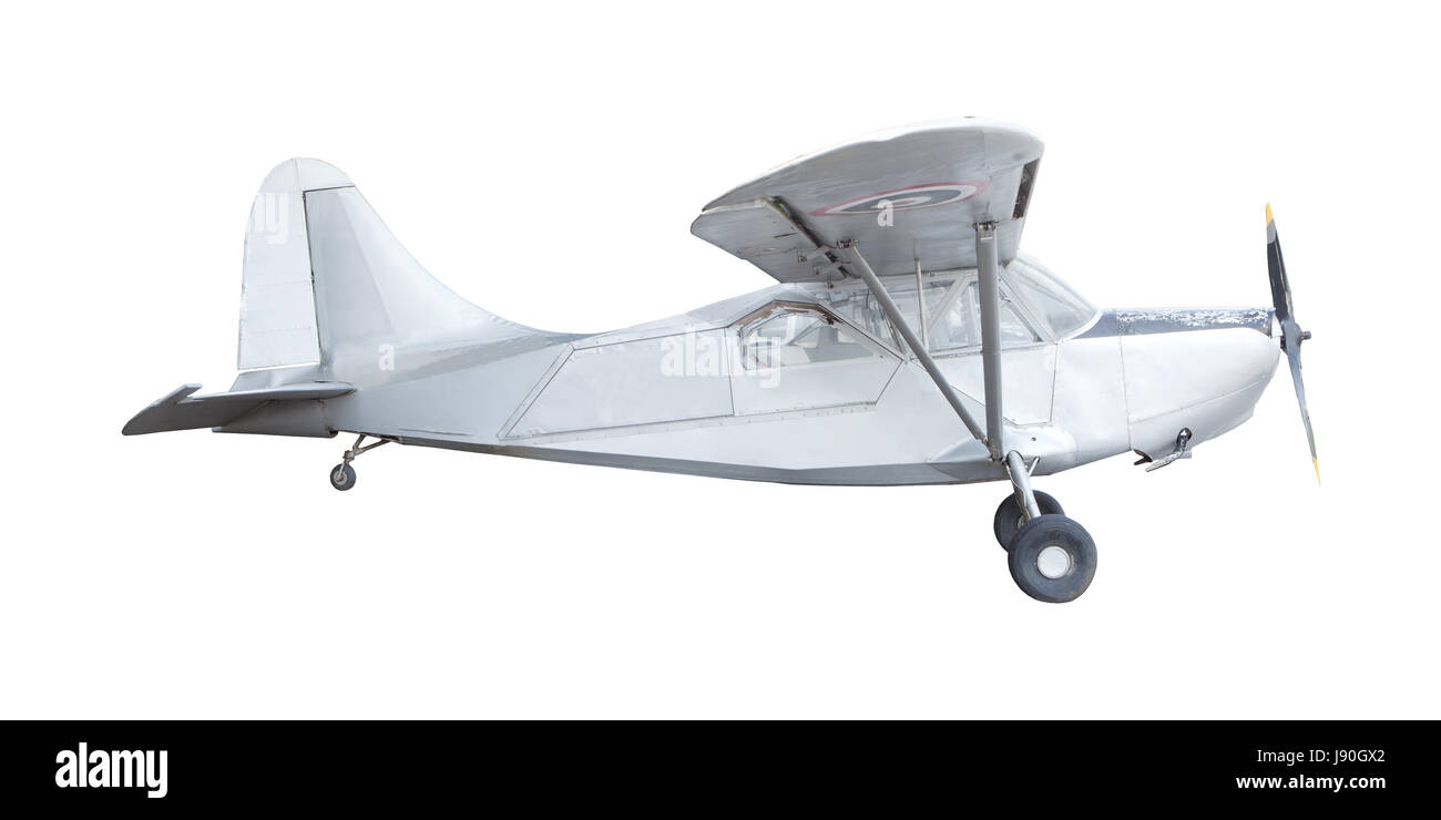 old classic plane isolated white background Stock Photo - Alamy