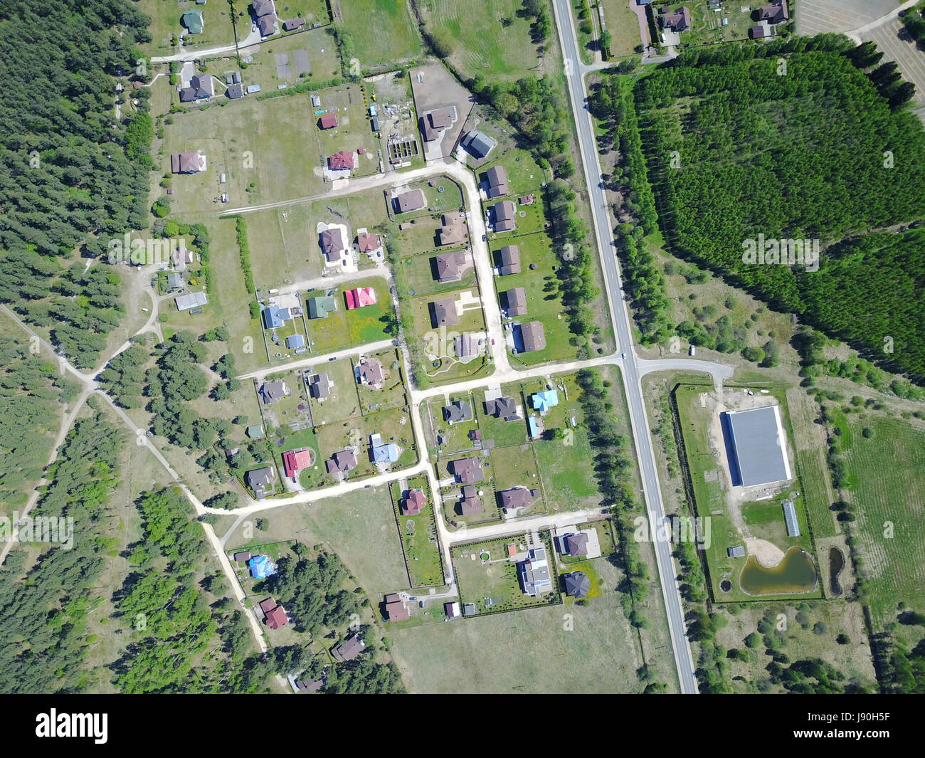 Aerial view of countryside, drone top view Stock Photo - Alamy