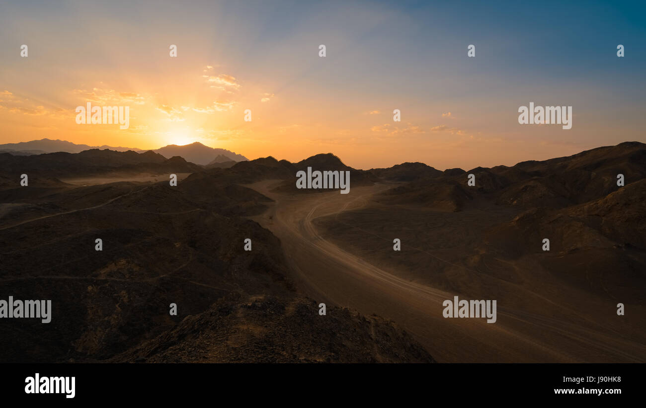 Wonderful landscape,Arabian desert of stone, Egypt with mountains at ...