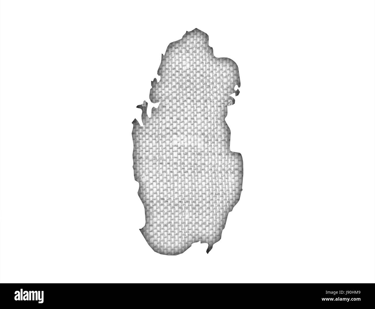 Map of Qatar on old linen Stock Photo - Alamy