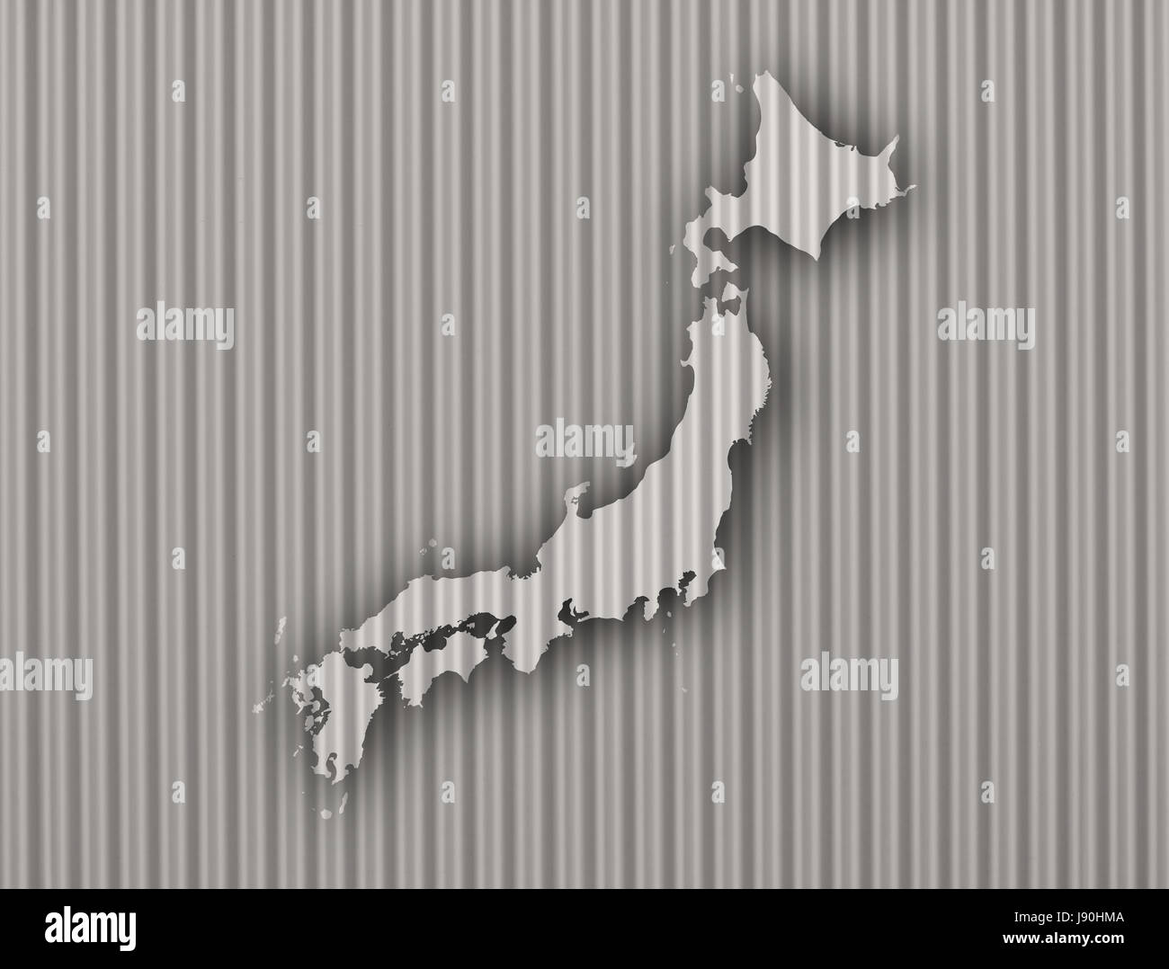Map of Japan on corrugated iron Stock Photo - Alamy
