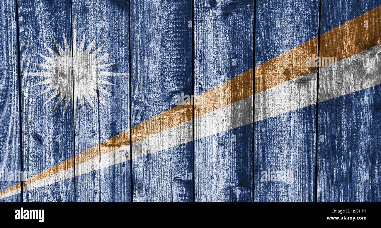 Flag of the Mashall Islands on weathered wood Stock Photo - Alamy