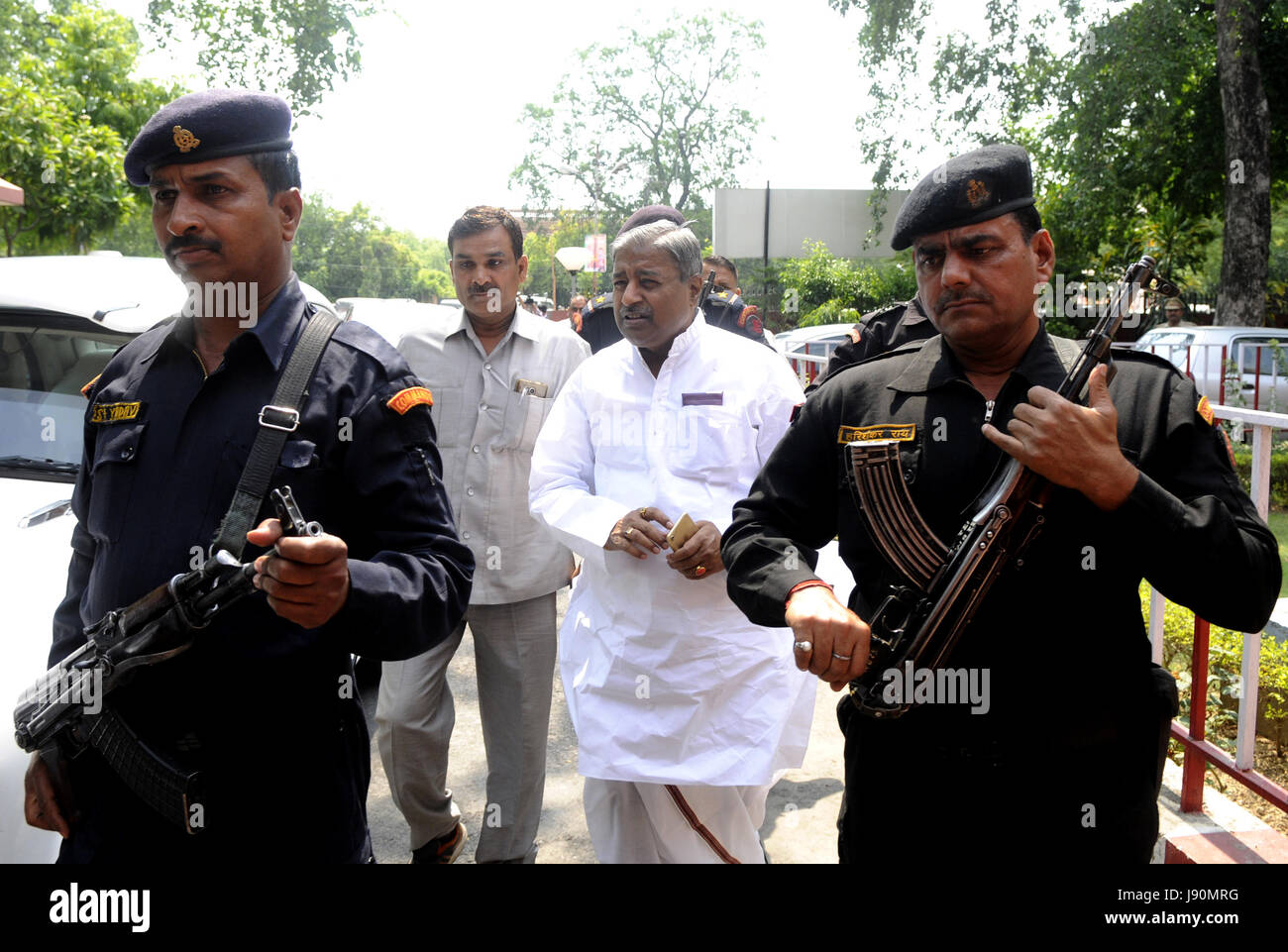 LUCKNOW, INDIA - MAY 30: BJP senior leader Vinay Katiyar reaches at ...
