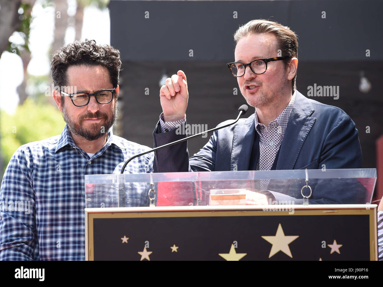 Hollywood, California, USA. 30th May, 2017. J.J. Abrams and Matt Reeves ...