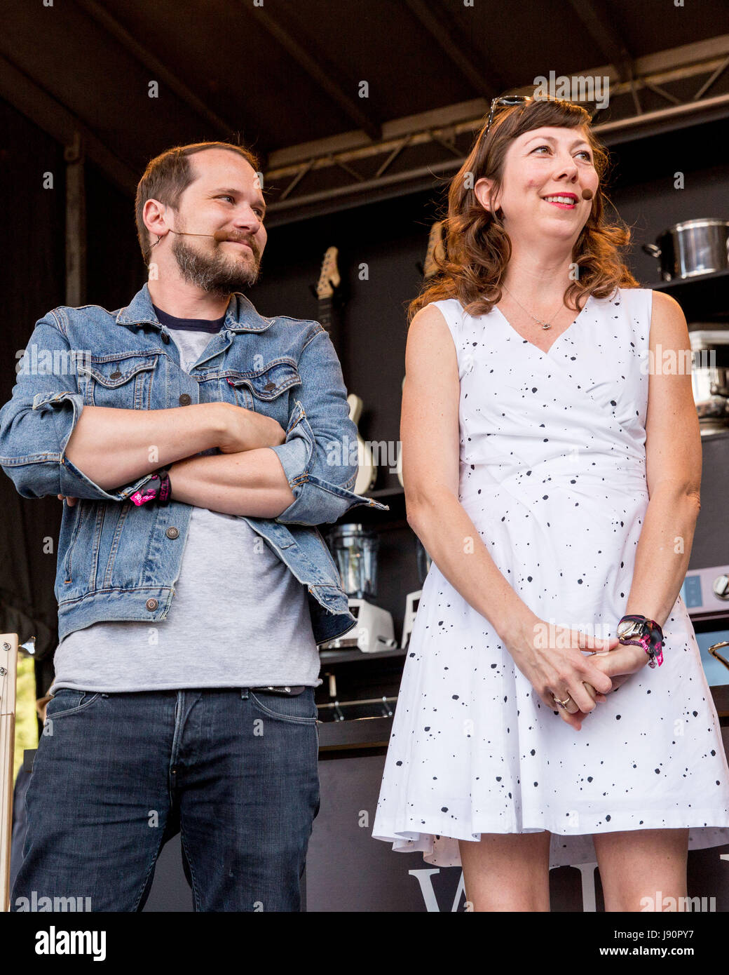Napa, California, USA. 26th May, 2017. BRIAN AUBERT and NIKKI MONNINGER of Silversun Pickups ...