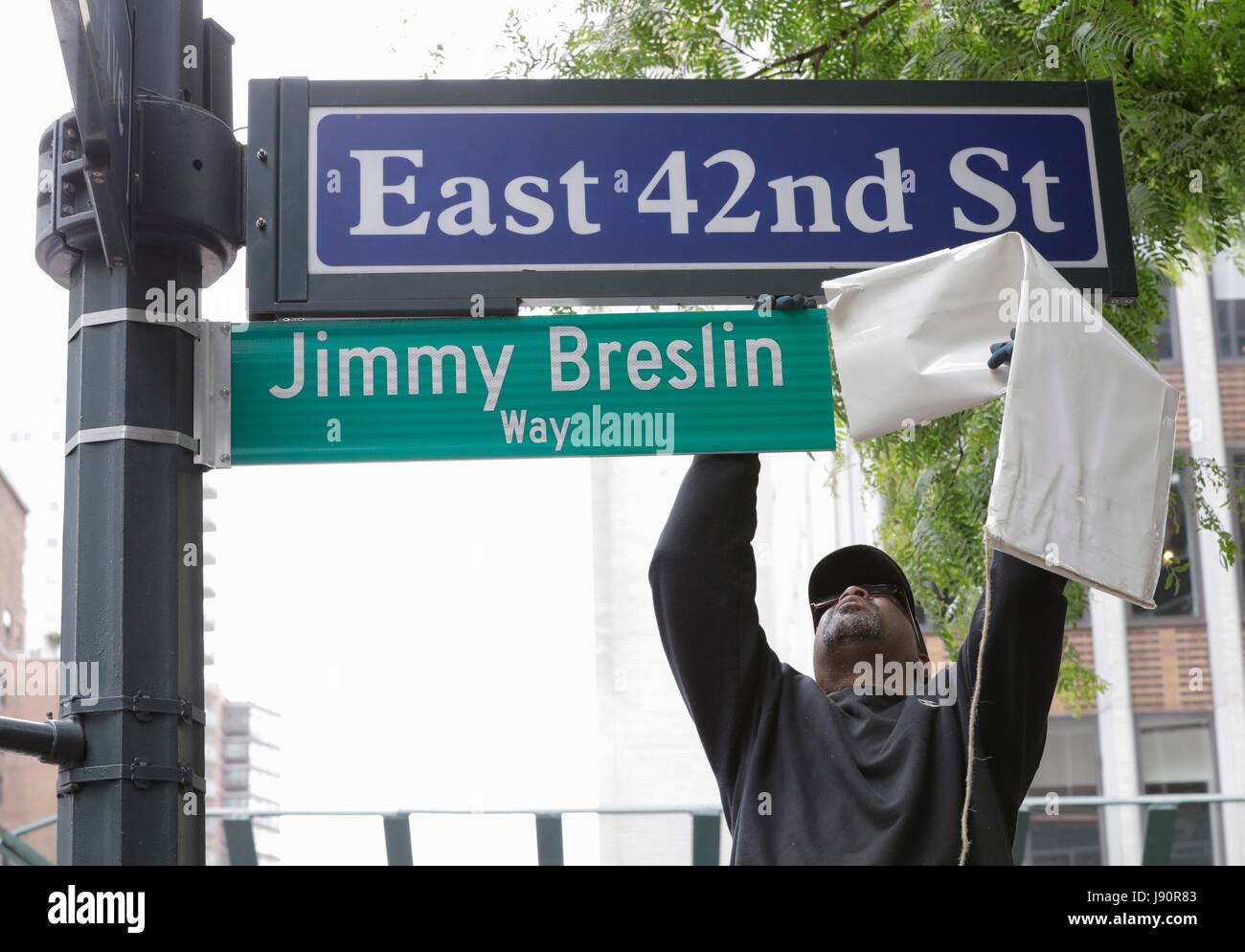 East 42nd Street, New York, USA, May 30 2017 - New York City Mayor Bill ...