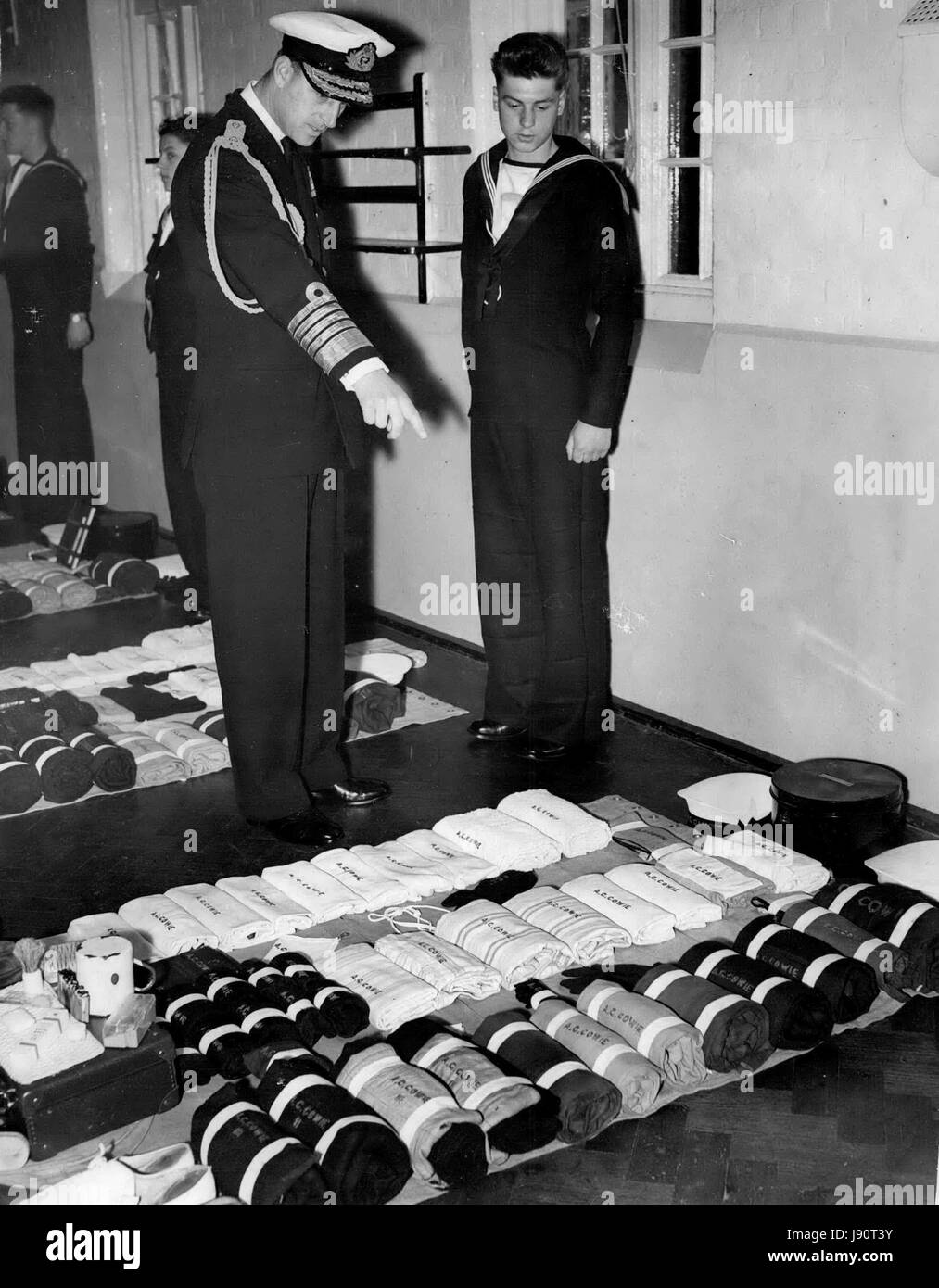 May 05, 1956 - Duke of Edinburgh visits Naval training base. inspects ...
