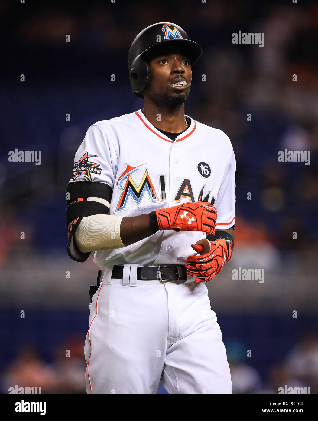 Miami, Florida, USA. 30th May, 2017. Miami Marlins second baseman Dee ...