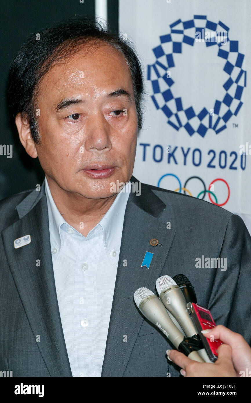 Governor of Saitama Prefecture Kiyoshi Ueda answers questions from the ...