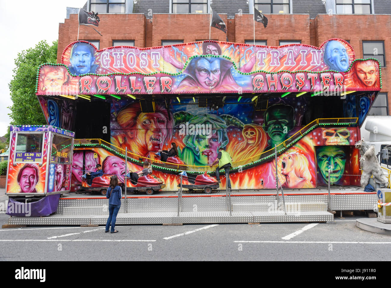 London, UK. 31 May 2017. The Ghost Train awaits customers. Thousands of ...
