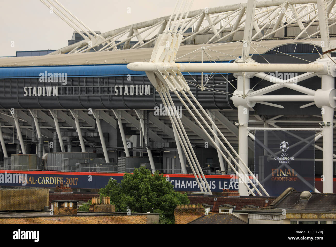 National Stadium of Wales, Cardiff, Wales. 31st May, 2017. Preparations ...