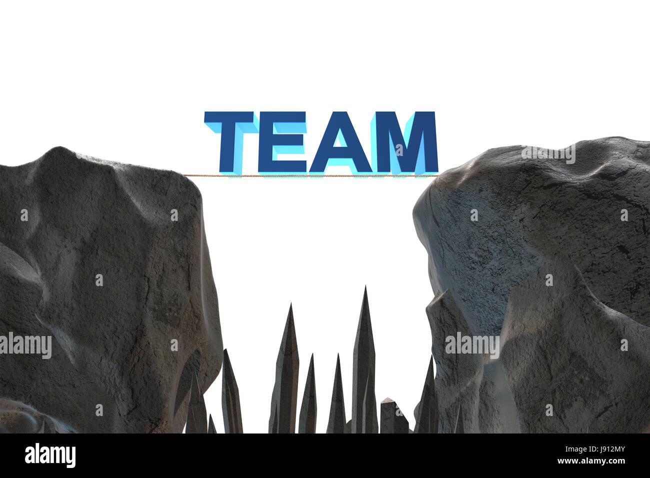 Teamwork concept with team bridge Stock Photo - Alamy