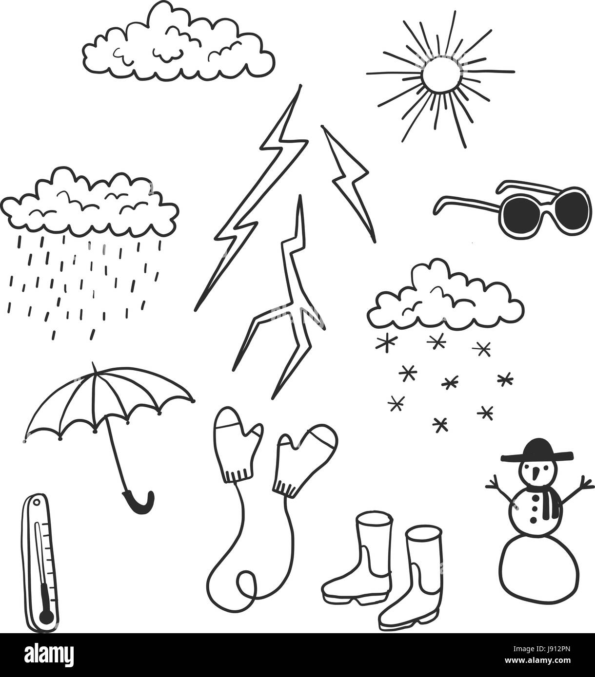 weather sketch icon background doodle Stock Vector Image & Art - Alamy